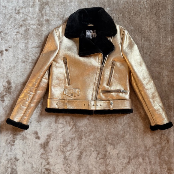 Walter Baker | Jackets & Coats | Walter Baker Metallic Gold And Black ...